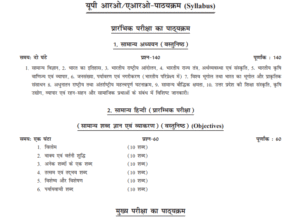 UPPSC RO ARO Syllabus 2026, Check Exam Pattern