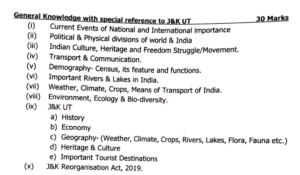 JKSSB FAA Syllabus 2026 PDF, Know Exam Pattern